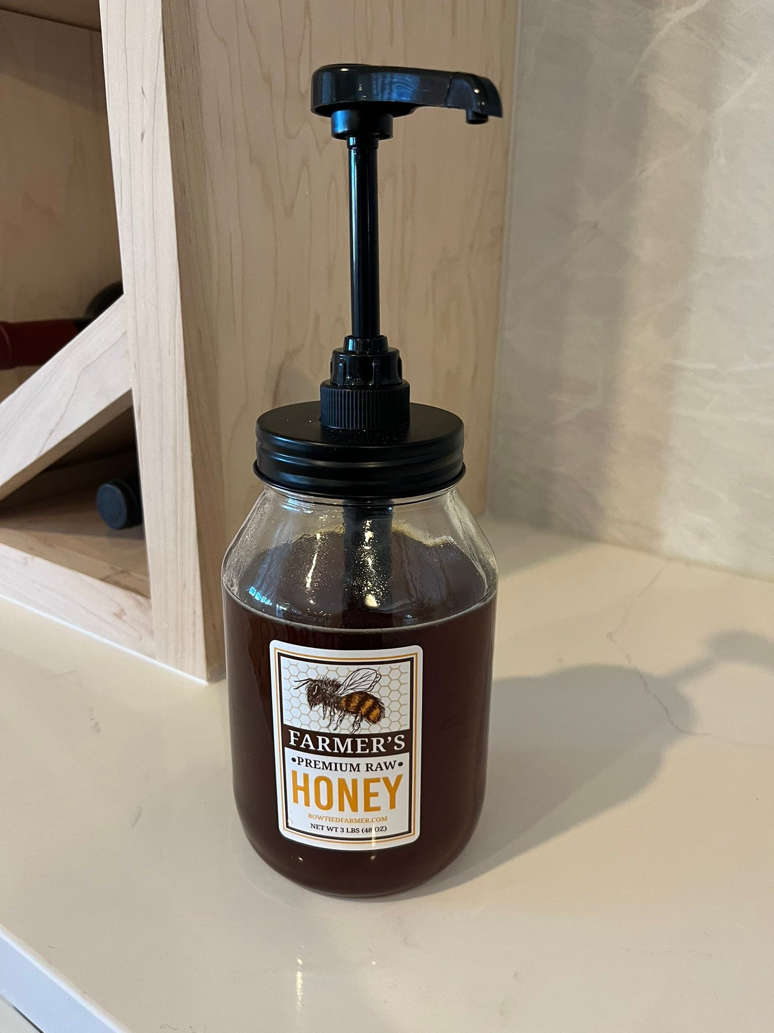 No Mess Honey | Raw Honey in a Glass Jar with Pump